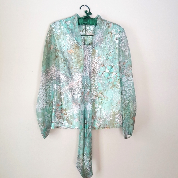 Lady Carol | Tops | Vintage Lady Carol Monet Floral Blouse And Skirt ...